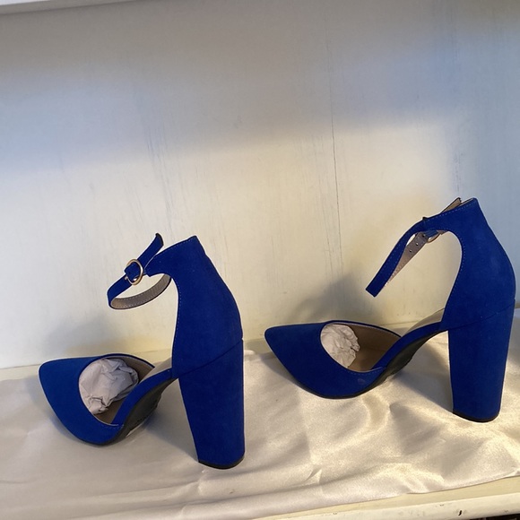 Dream Pairs | Shoes | Striking Royal Blue 4 Chunky Heels With Ankle ...
